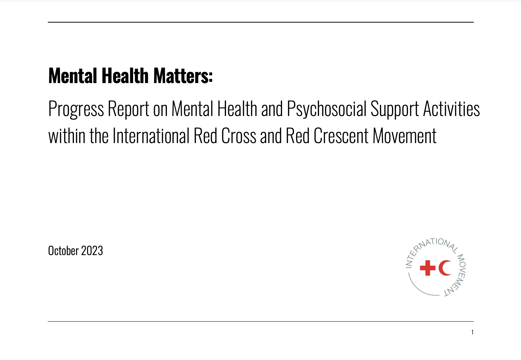 Mental Health Matters: Progress Report on Mental Health and ...